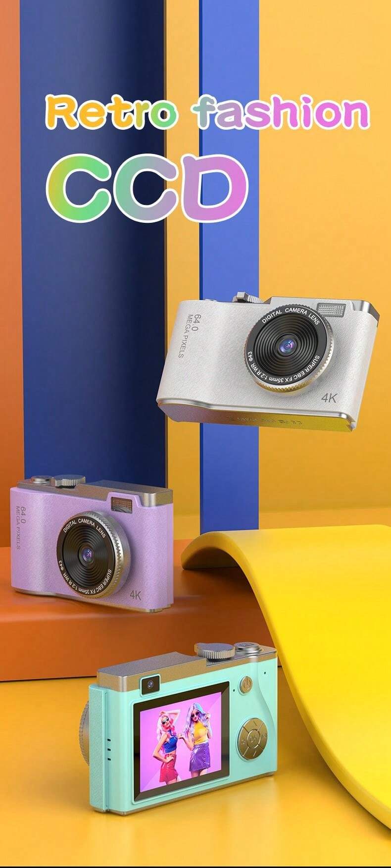 High-End Fashional Retro CCD Camera, Dual-Camera Classic Digital Camera ...
