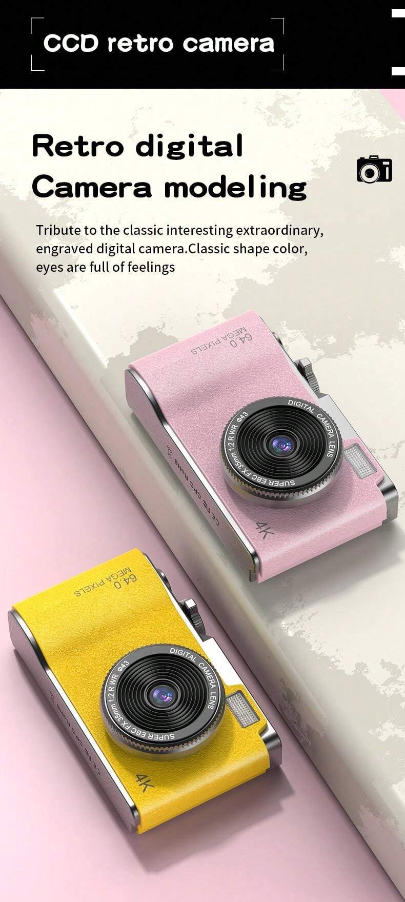 High-End Fashional Retro CCD Camera, Dual-Camera Classic Digital Camera ...