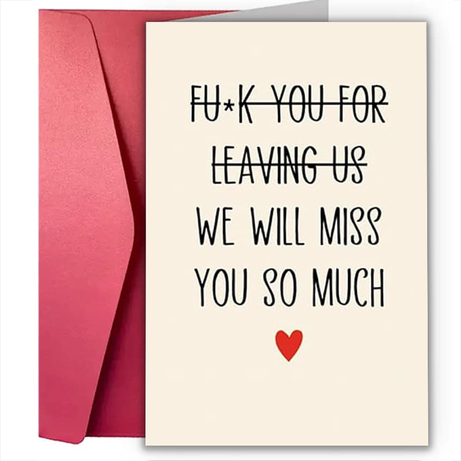 1pc Missonemi Funny Retirement Card For Men Coarse Coworker Leaving