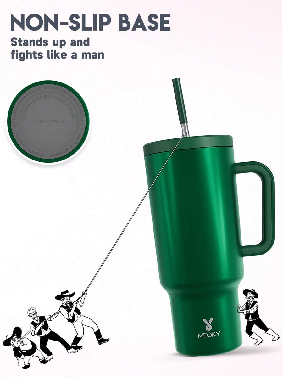 Meoky Tasse isotherme de 40 oz avec poignée, tasse isolée, bouteille d ...