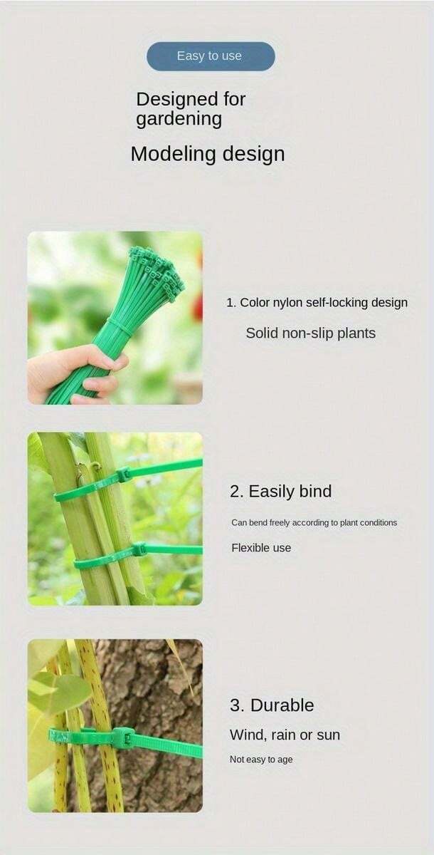 Juegos de 100 corbatas de soporte para jardín a prueba de condiciones ...