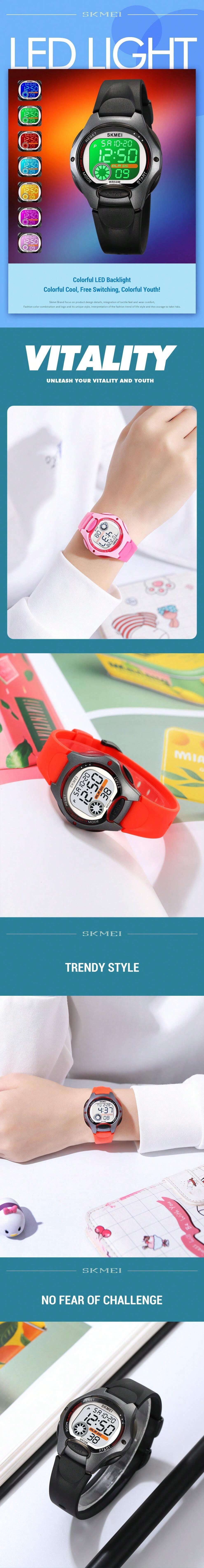 Skmei Reloj digital infantil multifuncional de moda SKMEI con ...