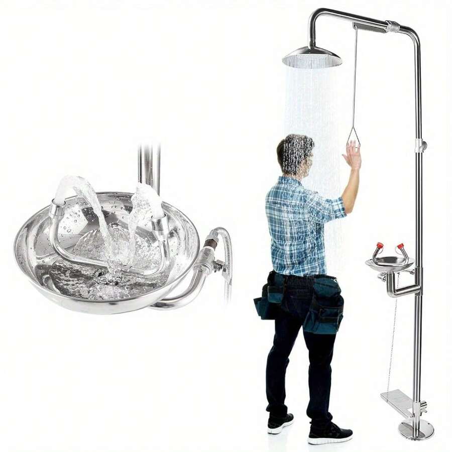 304 Stanless Steel Eye Wash Station Emergency Shower Emergency Eye Wash ...