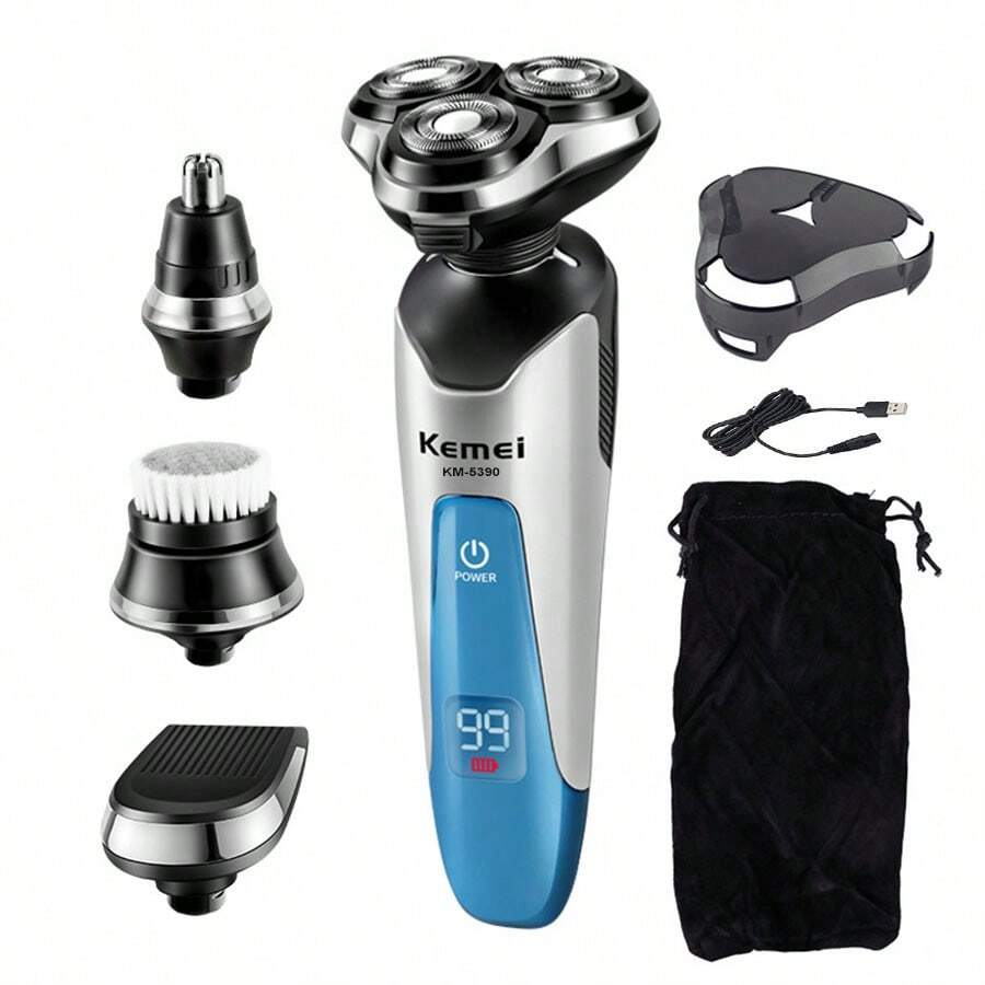 Kemei 4D Electric Shaver For Men Shaving Machine Nose Ear Hair Trimmer ...