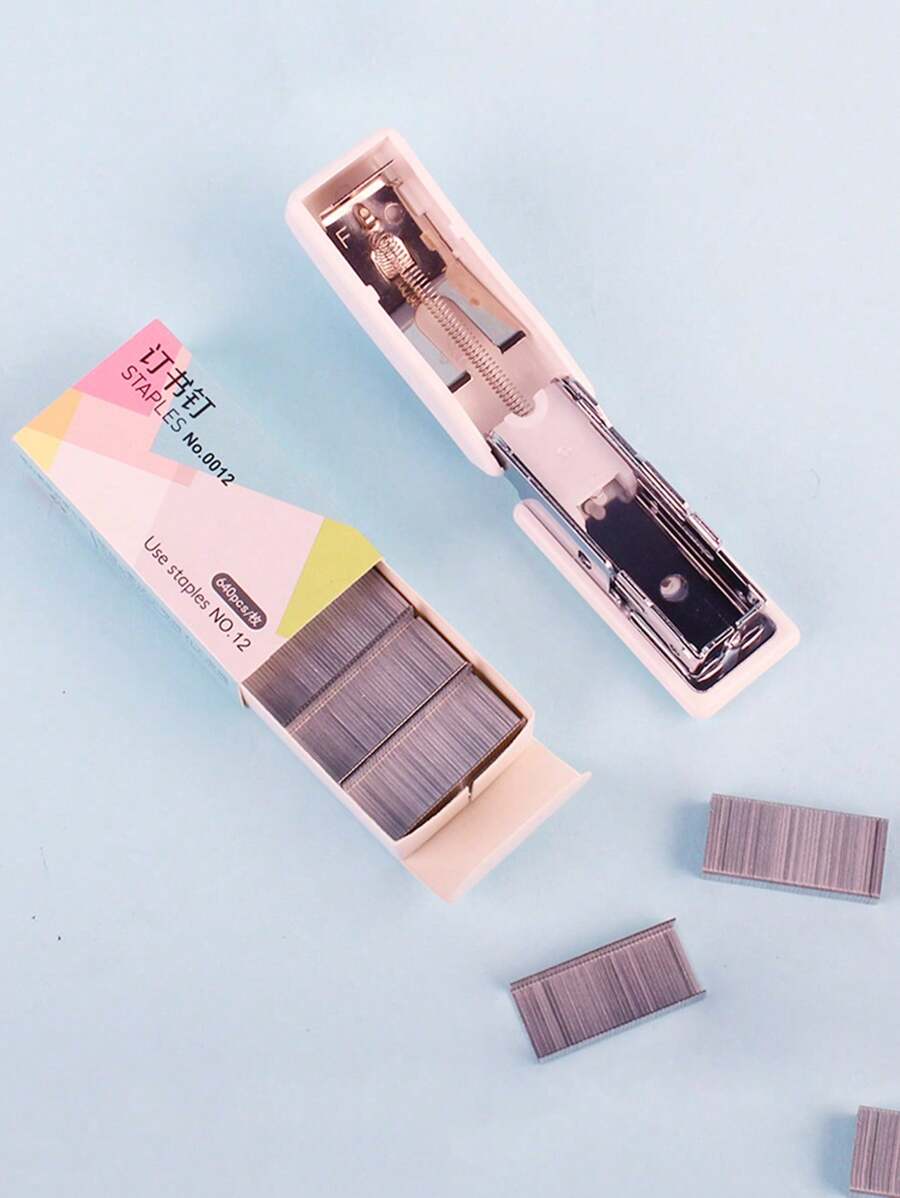 Deli 1 Set 0456 Stapler Set (Green/Pink/White) Cute Cartoon Stapler ...