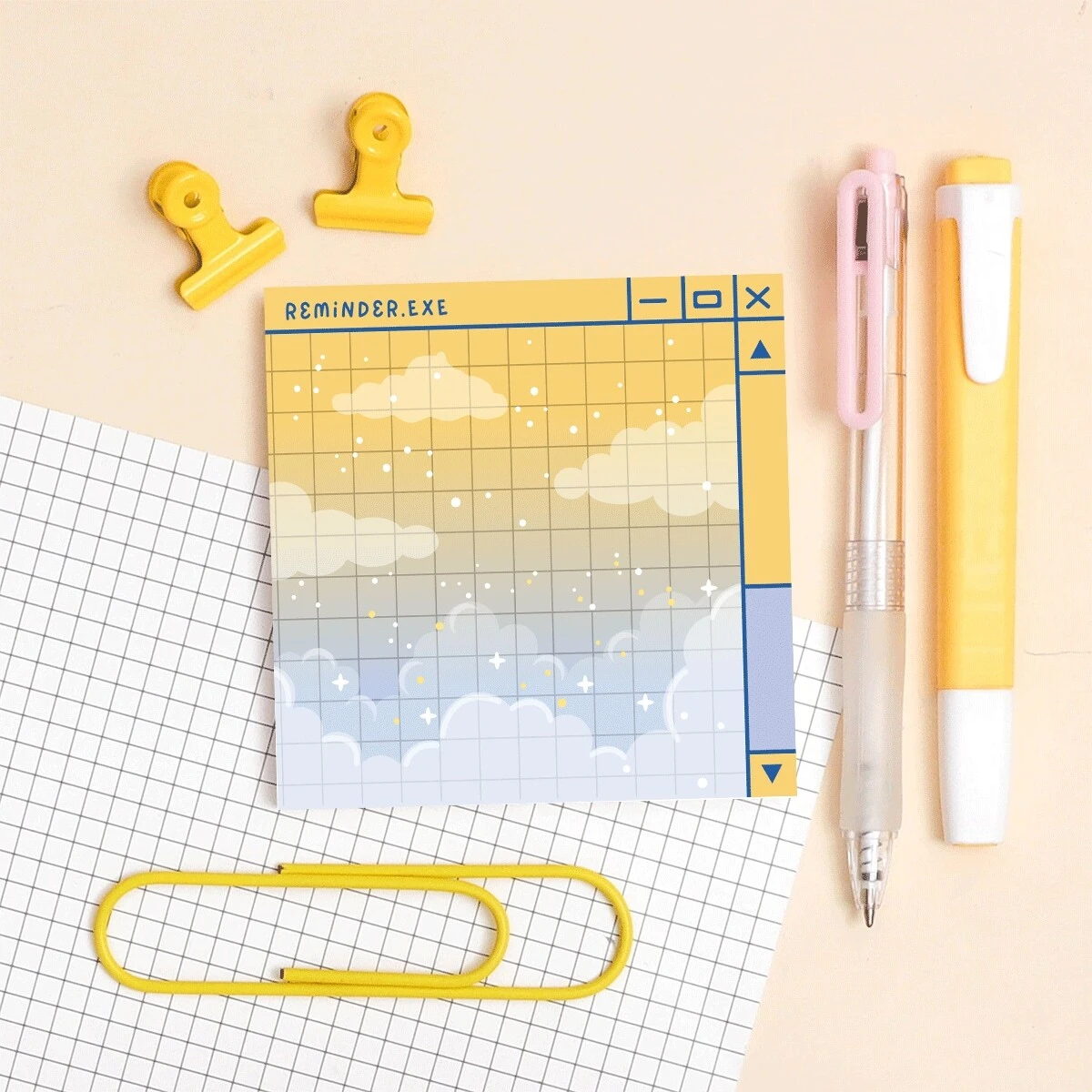 Reminder Aesthetic Sticky Note, Self-Stick Portable Sticky Notes, Cute ...