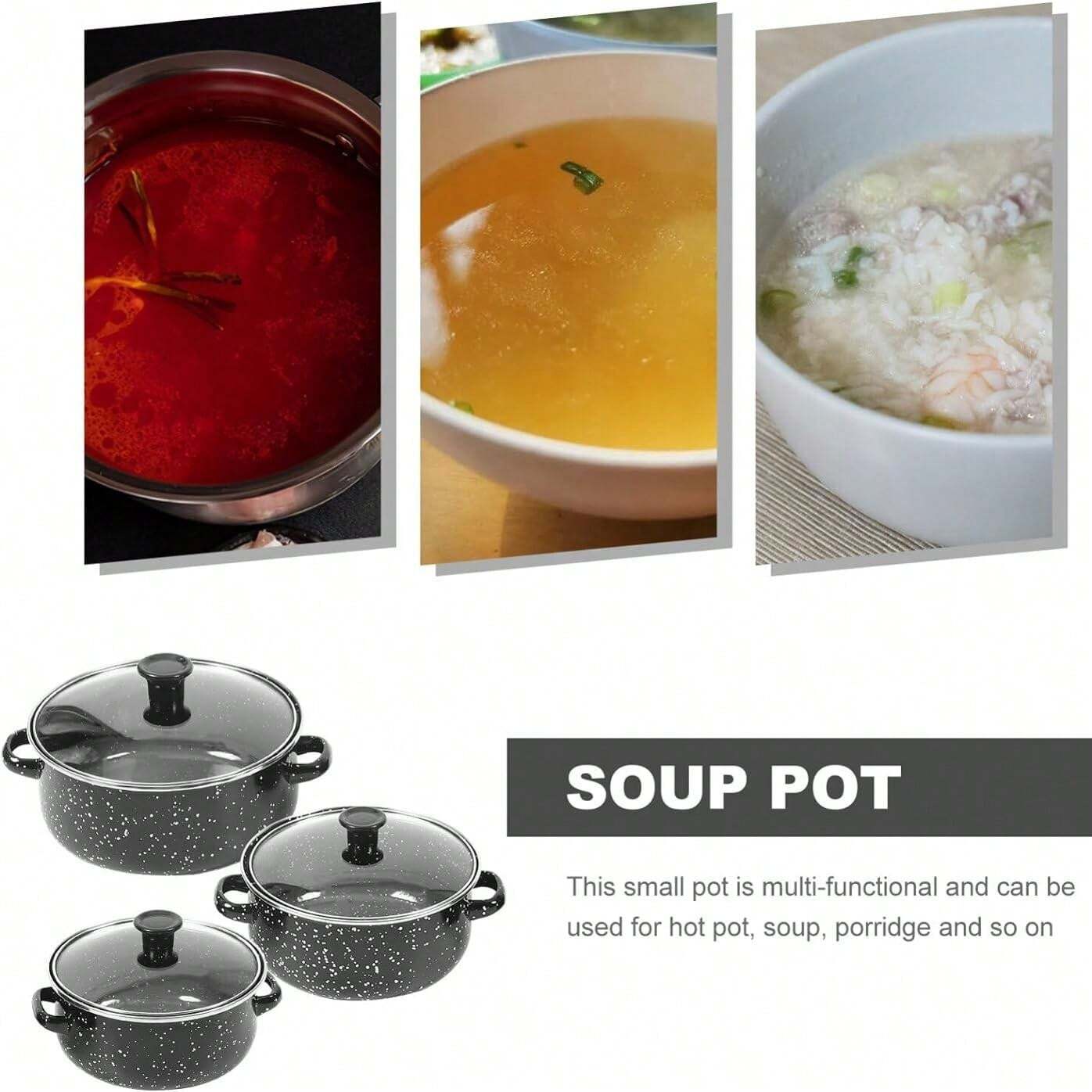 Five-Piece Enameled Pitted Stockpot Serving Pot Set – Versatile ...