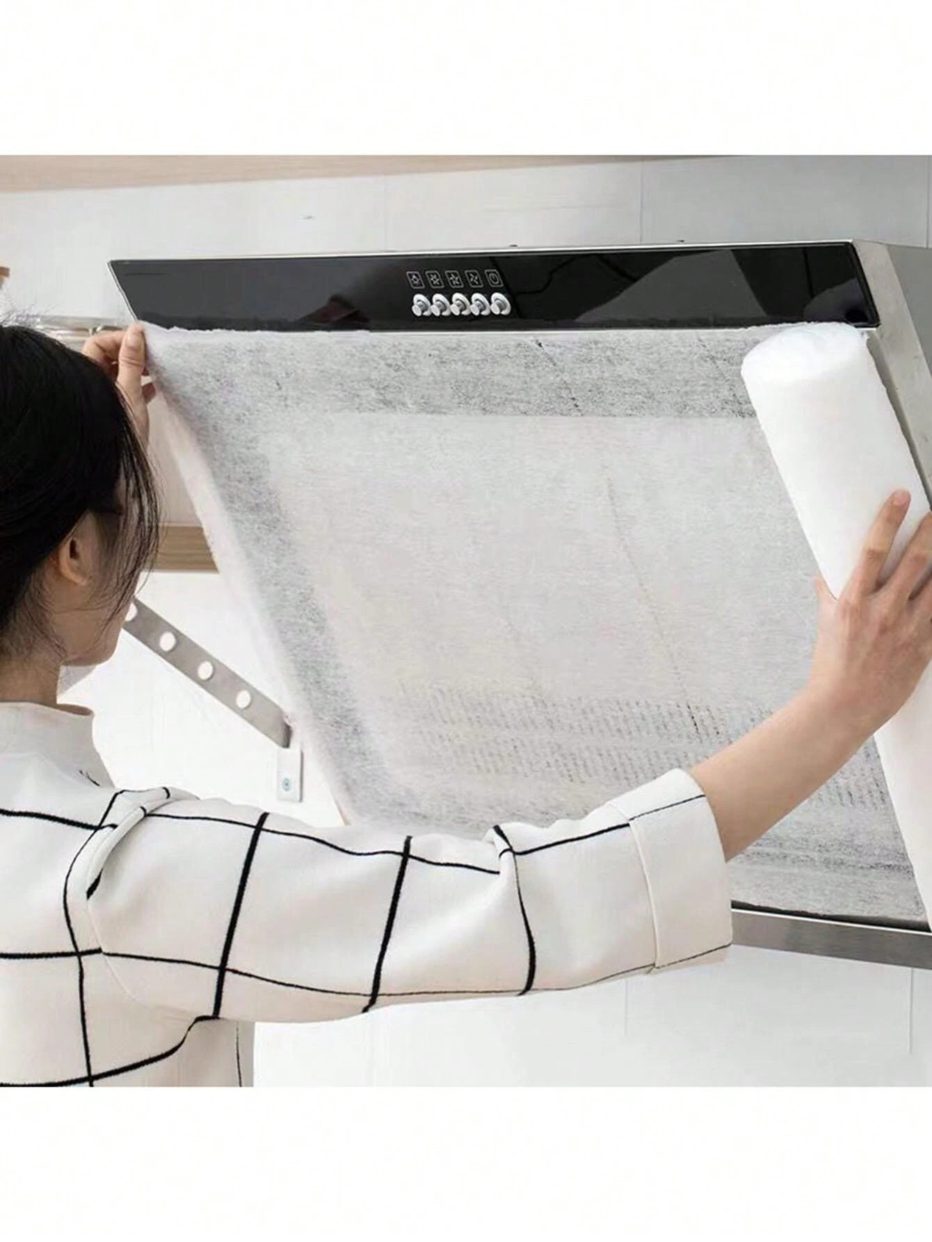 1pc Kitchen Non-Stick Exhaust Hood Filter Paper With Oil Absorbent ...