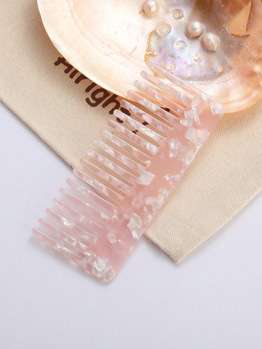 1pc Vintage Fashion Acetic Acid Hair Comb Marble Pattern Anti Static ...