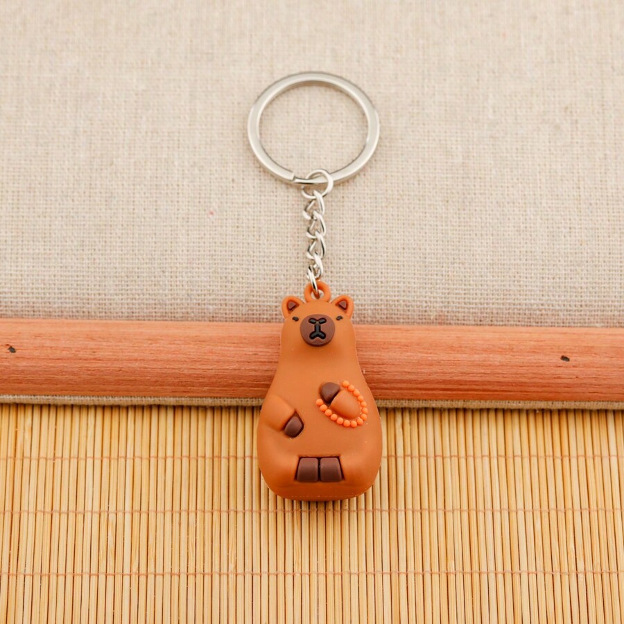 Small Size Capybara Keychain Bag Charm Soft PVC Animal Cartoon ...