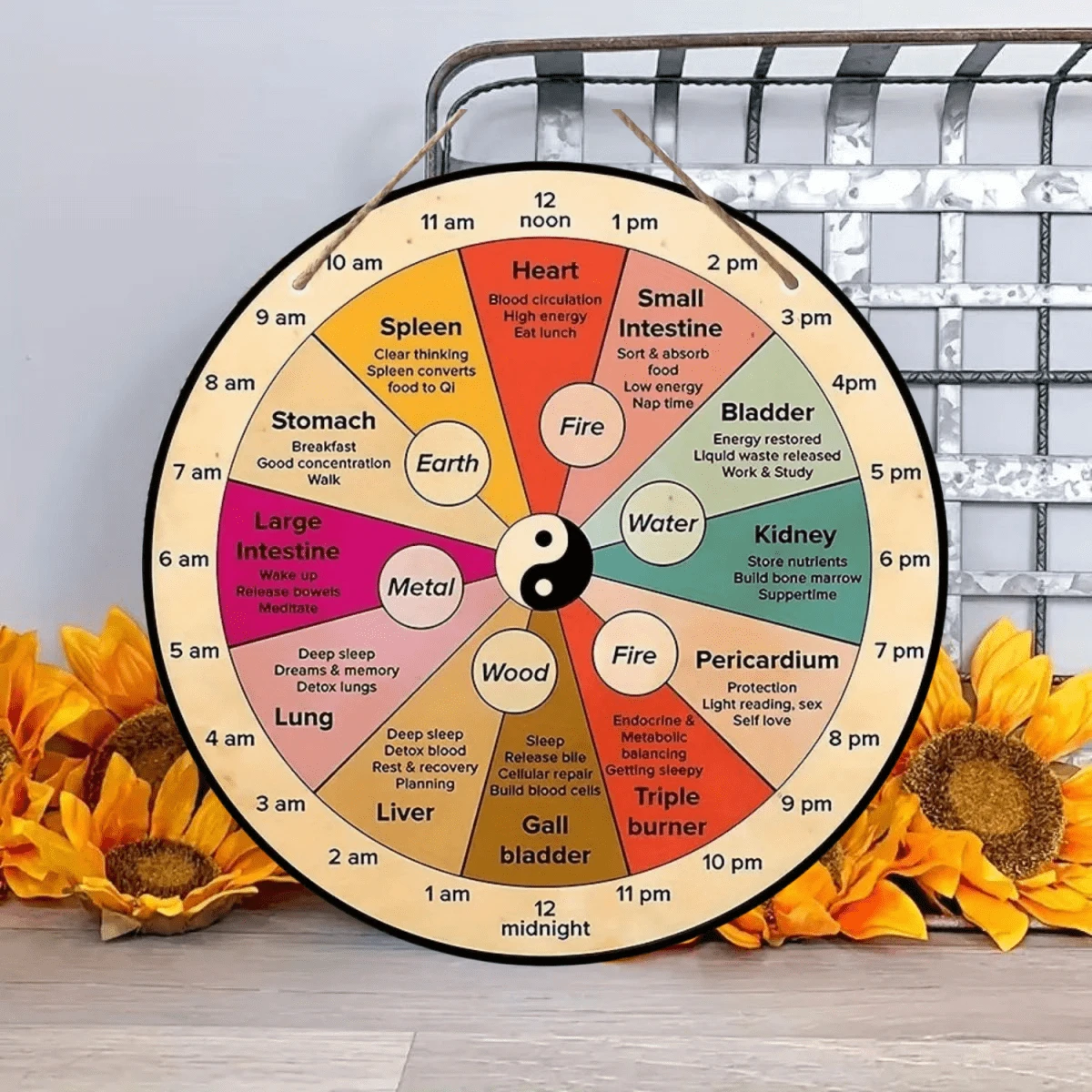 1pc Round Wooden Sign, Door Or Wall Hanging, With Organ Clock ...