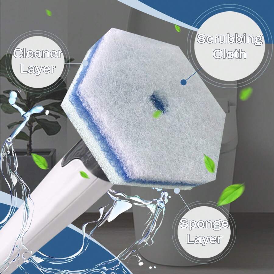 20/90 Counts Disposable 6-Sided Upgrades Blue Toilet Brush Refills ...