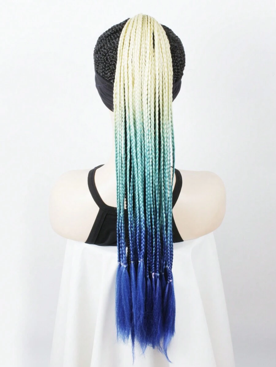 24 pollici Treccia Gradiente A Tre Colori Extension di Capelli Colorati ...