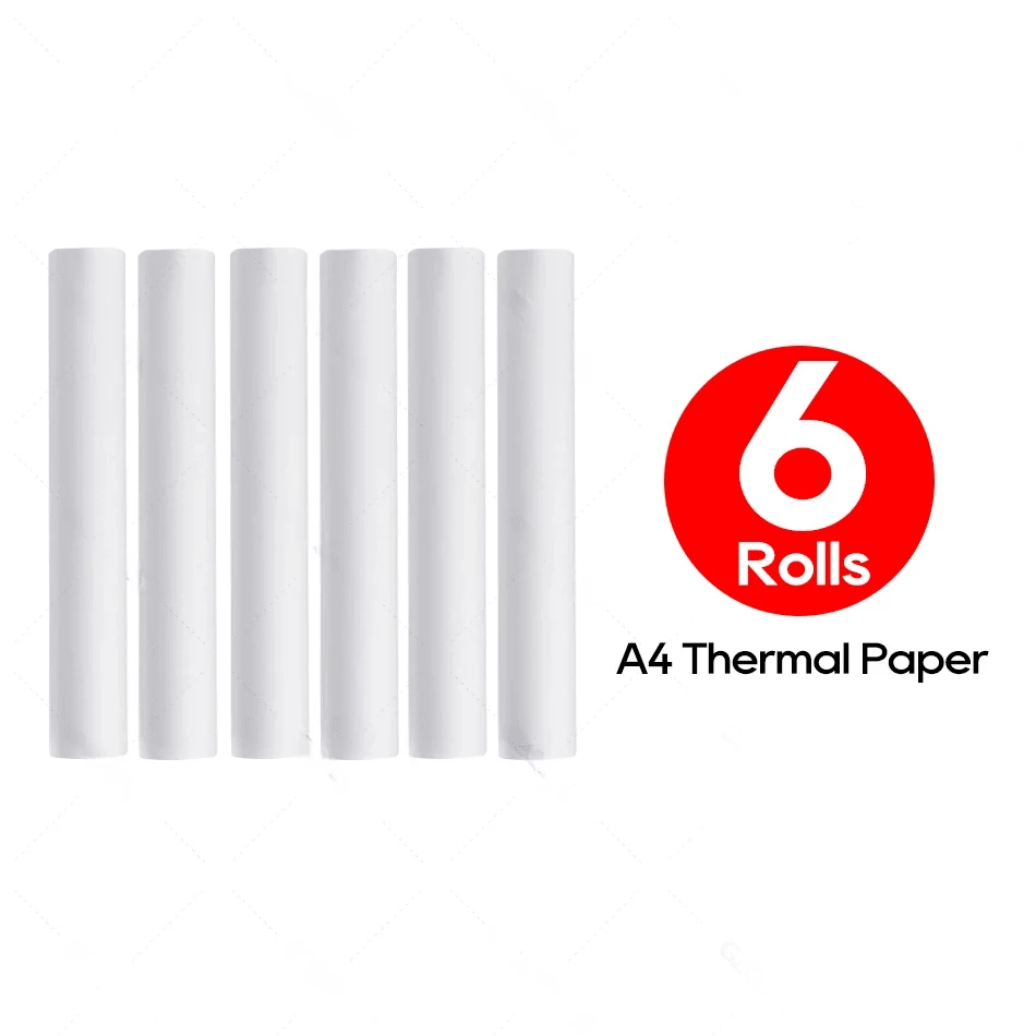 6Rolls Thermal Printing Paper 210*30mm A4 Thermal Paper For A4 Wireless ...