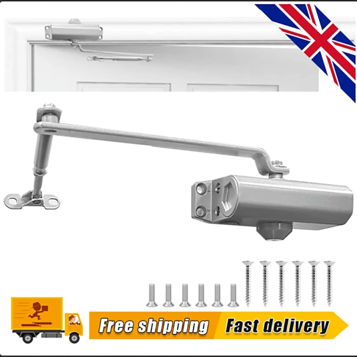 25-45KG Heavy Duty FIRE Rated Overhead Door Closer Opener Adjustable ...