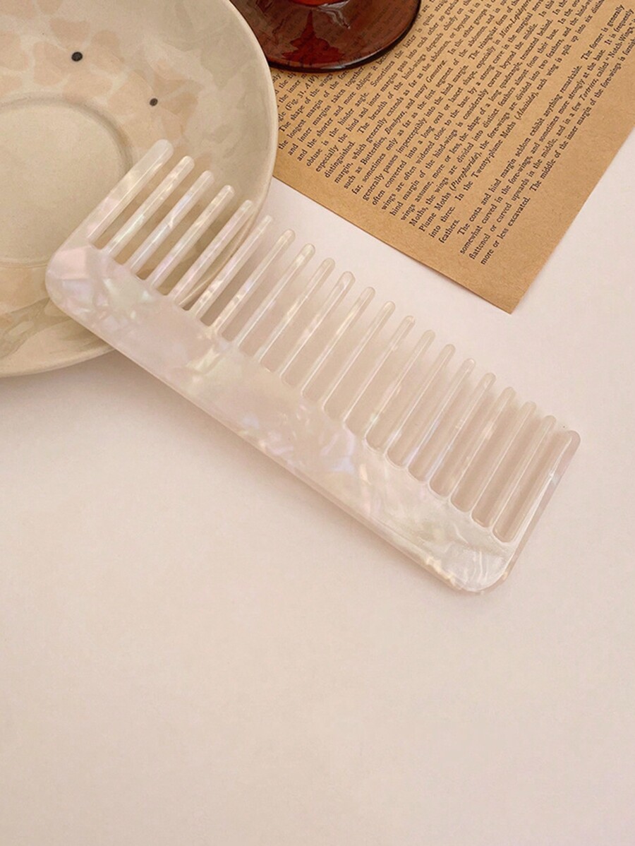 1pc Vintage Fashion Acetic Acid Hair Comb Marble Pattern Anti Static ...