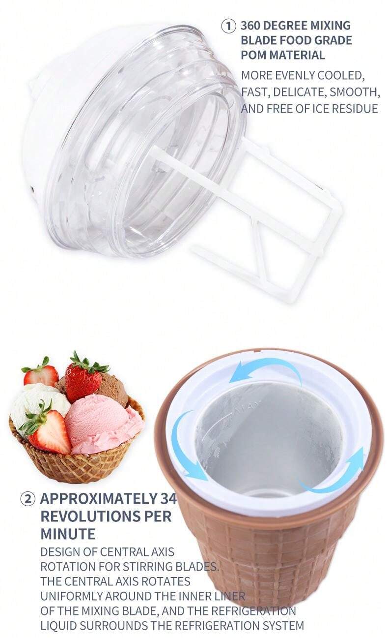 One Piece Electric Portable Mini Ice Cream Maker, Ice Cream Making ...