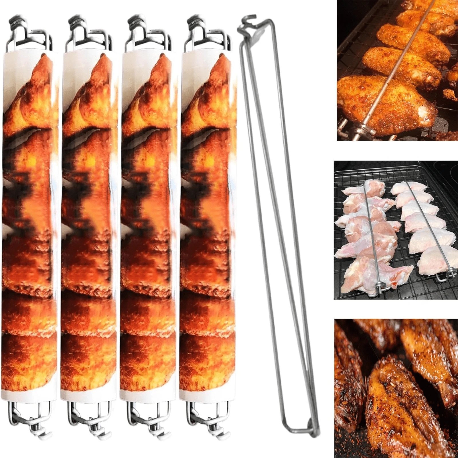Raíles para asar alitas de pollo, el mejor tenedor de barbacoa para ...