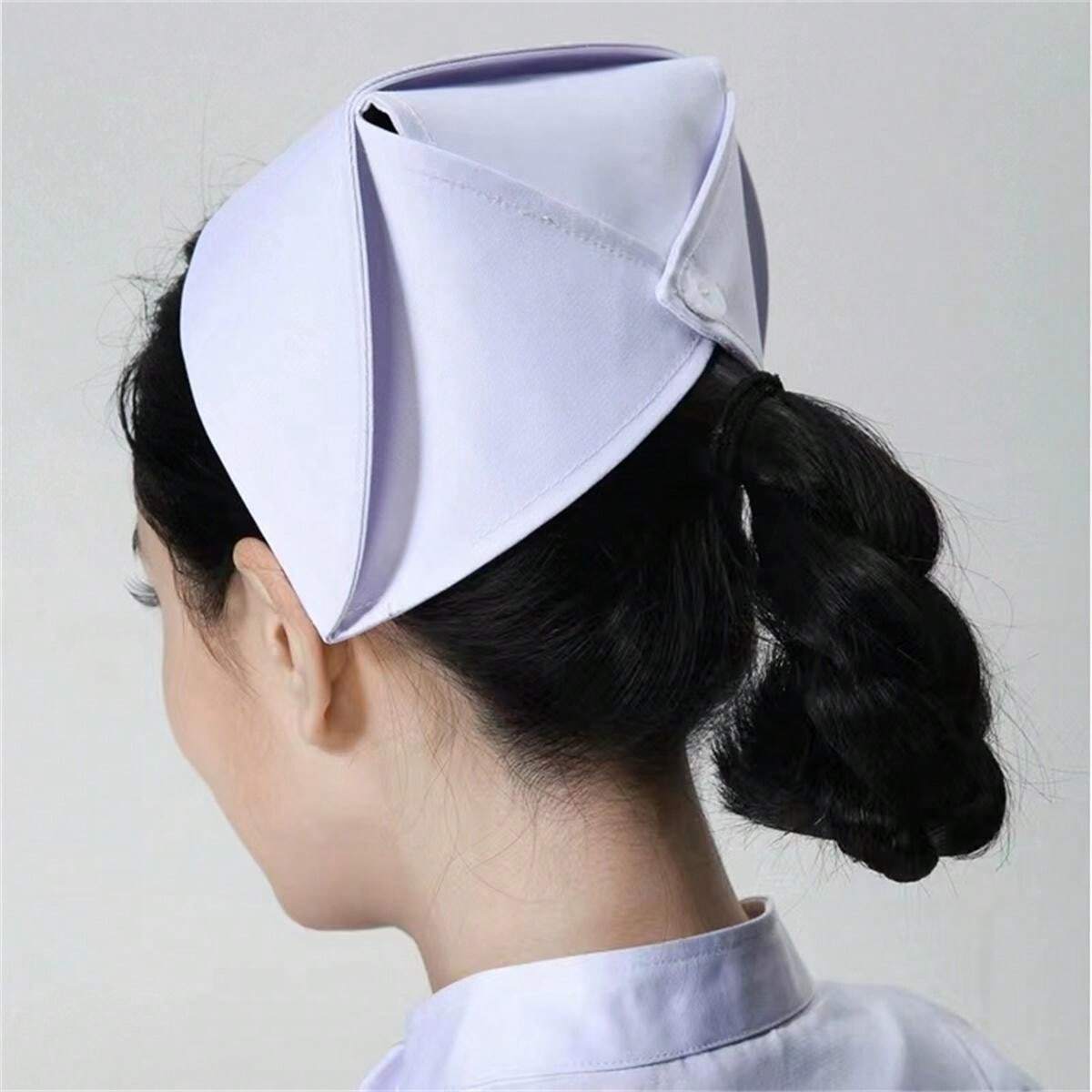 1pc Women White Nurse Cap Surgical Hat For Hospital, Clinic, Nursing ...