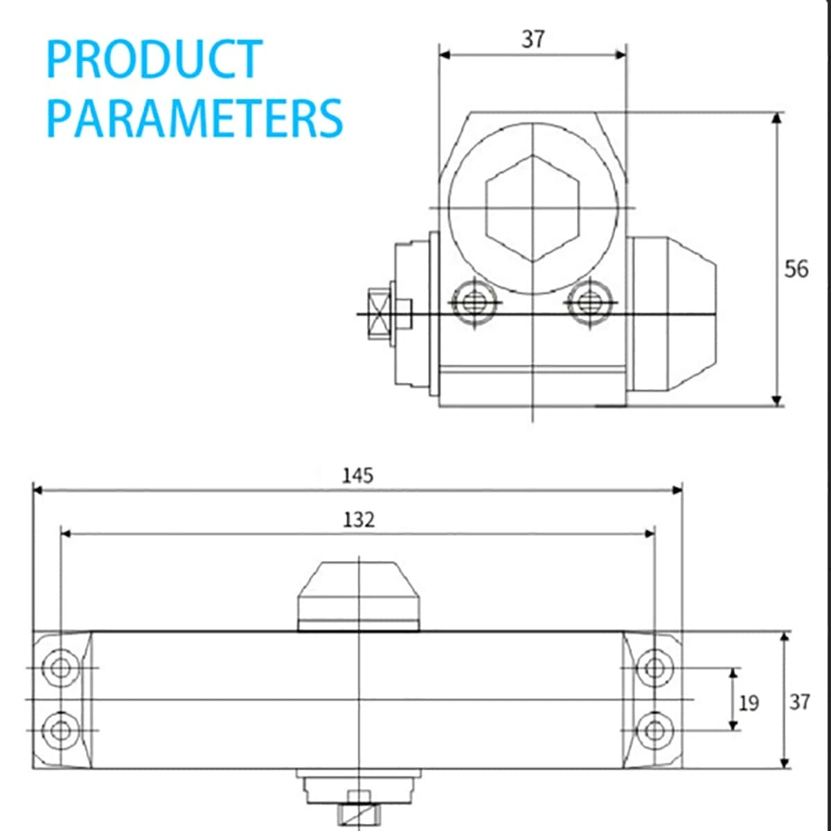 25-45KG Heavy Duty FIRE Rated Overhead Door Closer Opener Adjustable ...