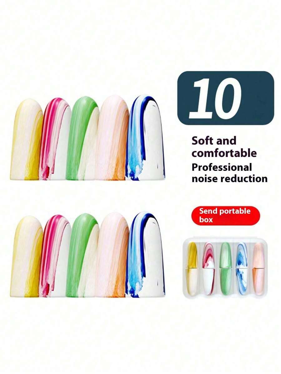 10pcs Swimming Earplugs Noise-Cancelling Super Soundproofing Ear Plugs ...