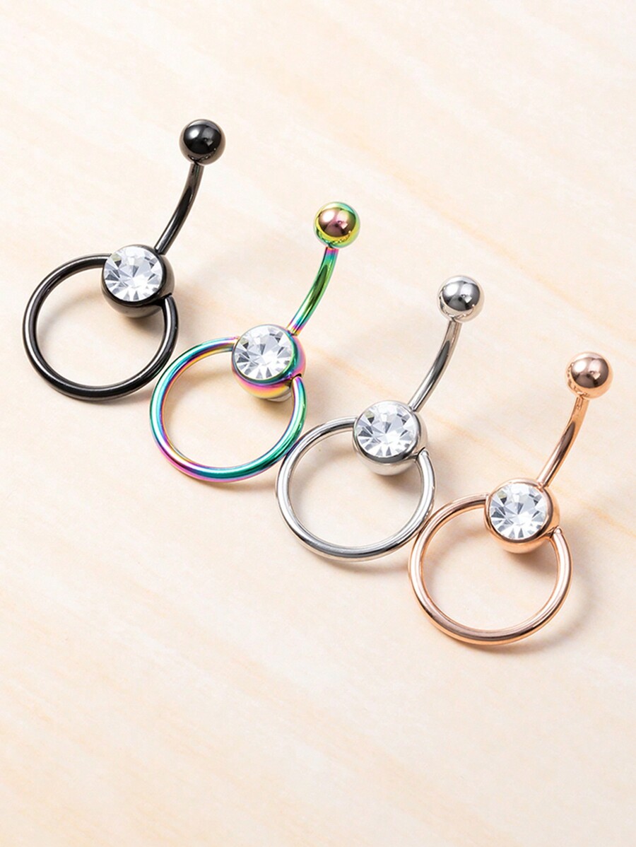 1 Stück Sexy Crystal CZ Belly Navel Button Piercing Captive Ring Körperschmuck für Bauchnabel ...