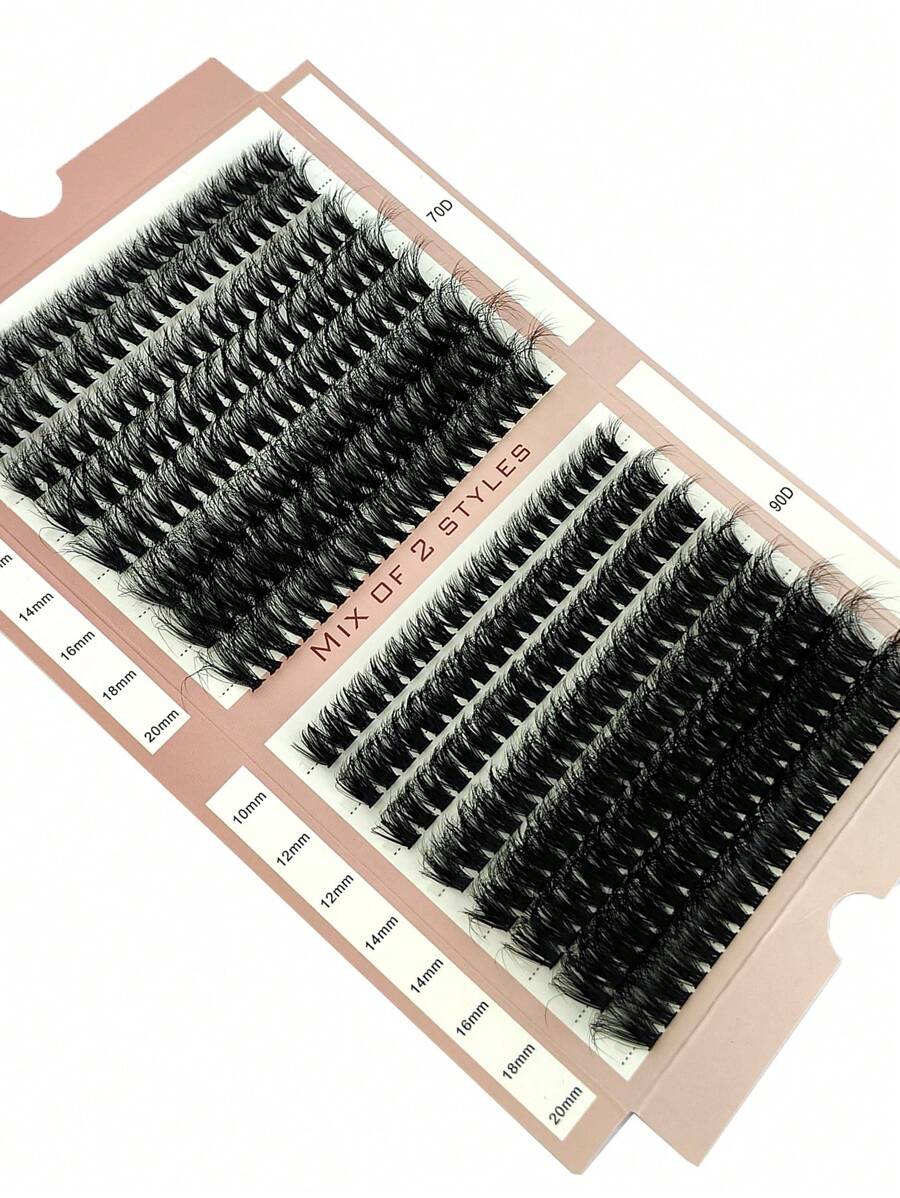 320 Clusters 16 Rows DIY Eyelashes Extension Mixed 10-20mm 5D Fluffy D ...