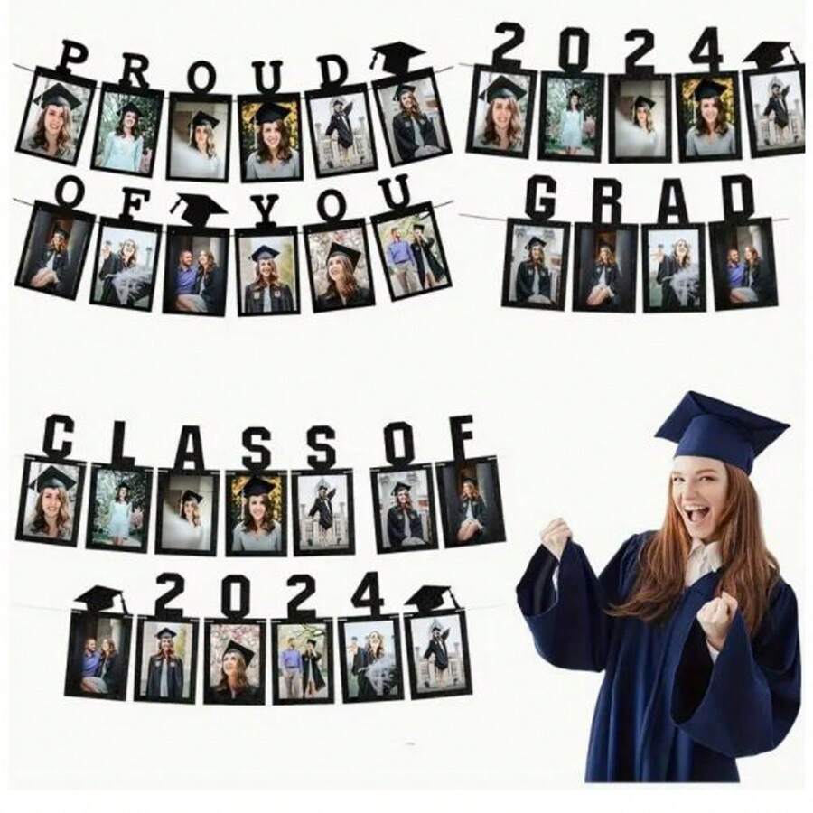 Class Of 2024 Graduation Banner - Personalized Felt Display With Proud ...