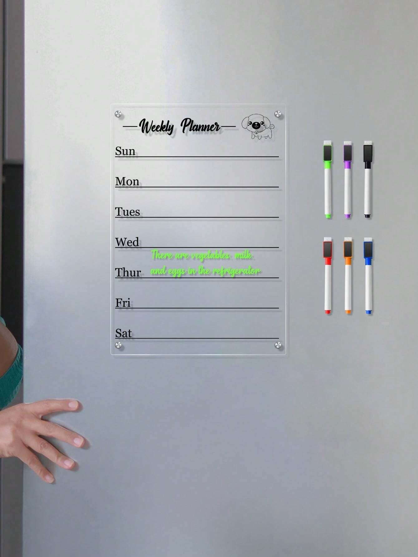 1pc Black Acrylic Board With Lines (Including 6 White Board Pens) For ...