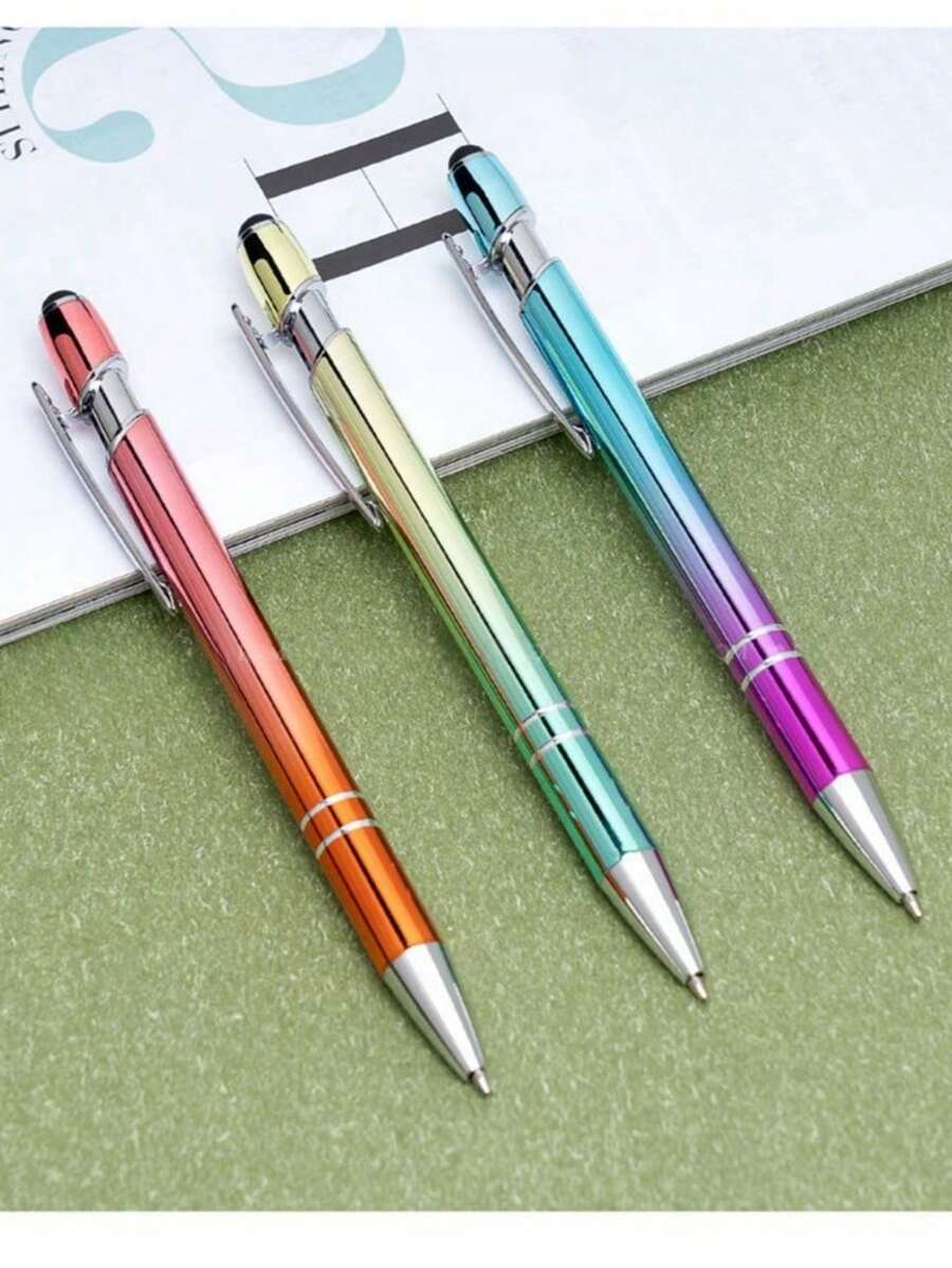 3pcs Metallic Gradient Color Click Ballpoint Pens. With Eye-Catching ...