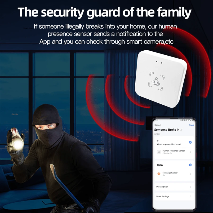 Tuya Zigbee Bluetooth Smart Human Presence Sensor Uminance/Distance ...