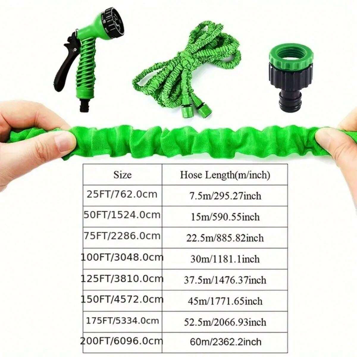 1pc Expandable Garden Hose Flexiable Water Hose With 7 Function Nozzle ...
