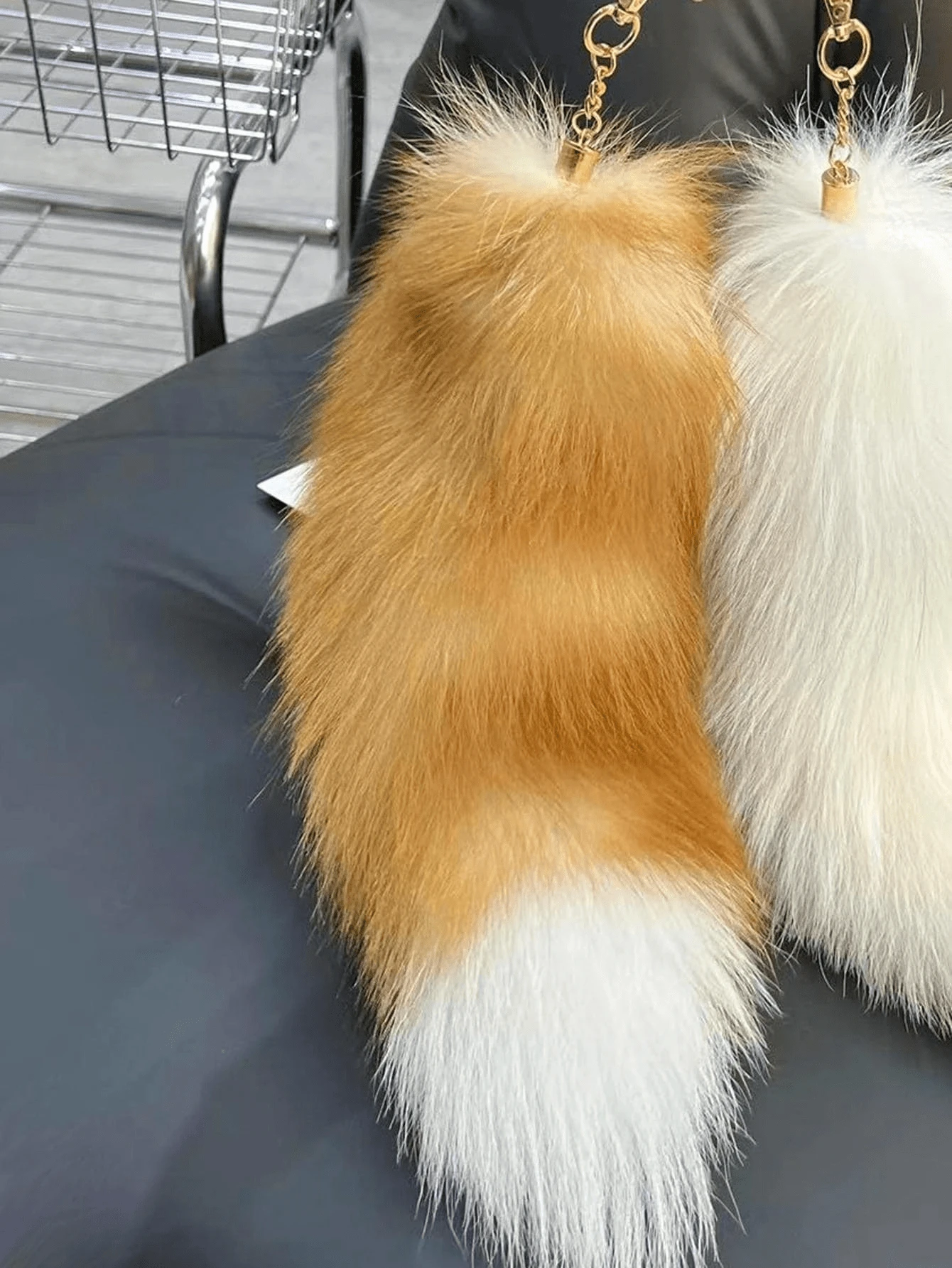 Fashion Plush Fox Tail Keychain Plush Fox Tail Pendant Car Keychain ...