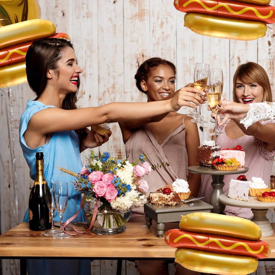 5 Pieces Hot Dog Balloon Food Themed Balloons Food Foil Balloons For ...