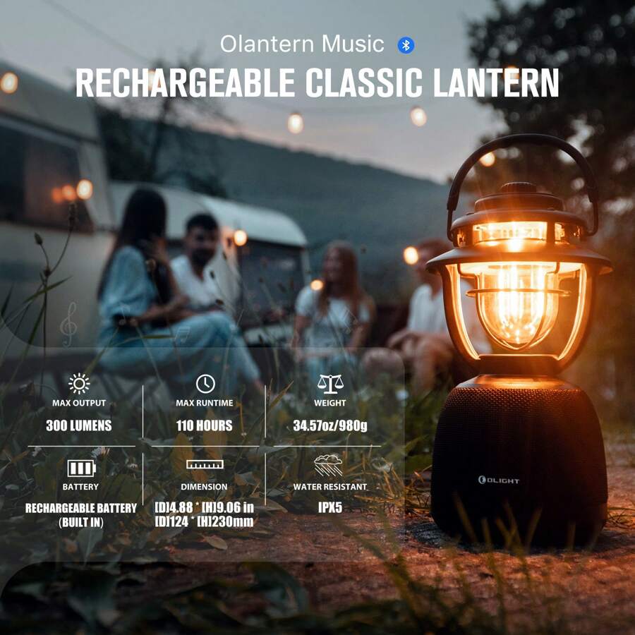 OLIGHT Olantern Music Rechargeable Camping Lantern Lamp With Bluetooth ...