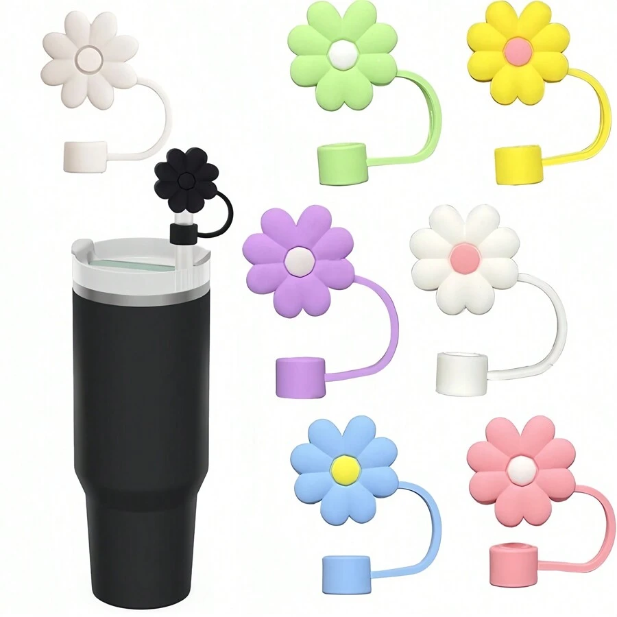 Reusable Silicone Straw Cover With Dustproof Head And Cap - Fits 8-10mm ...