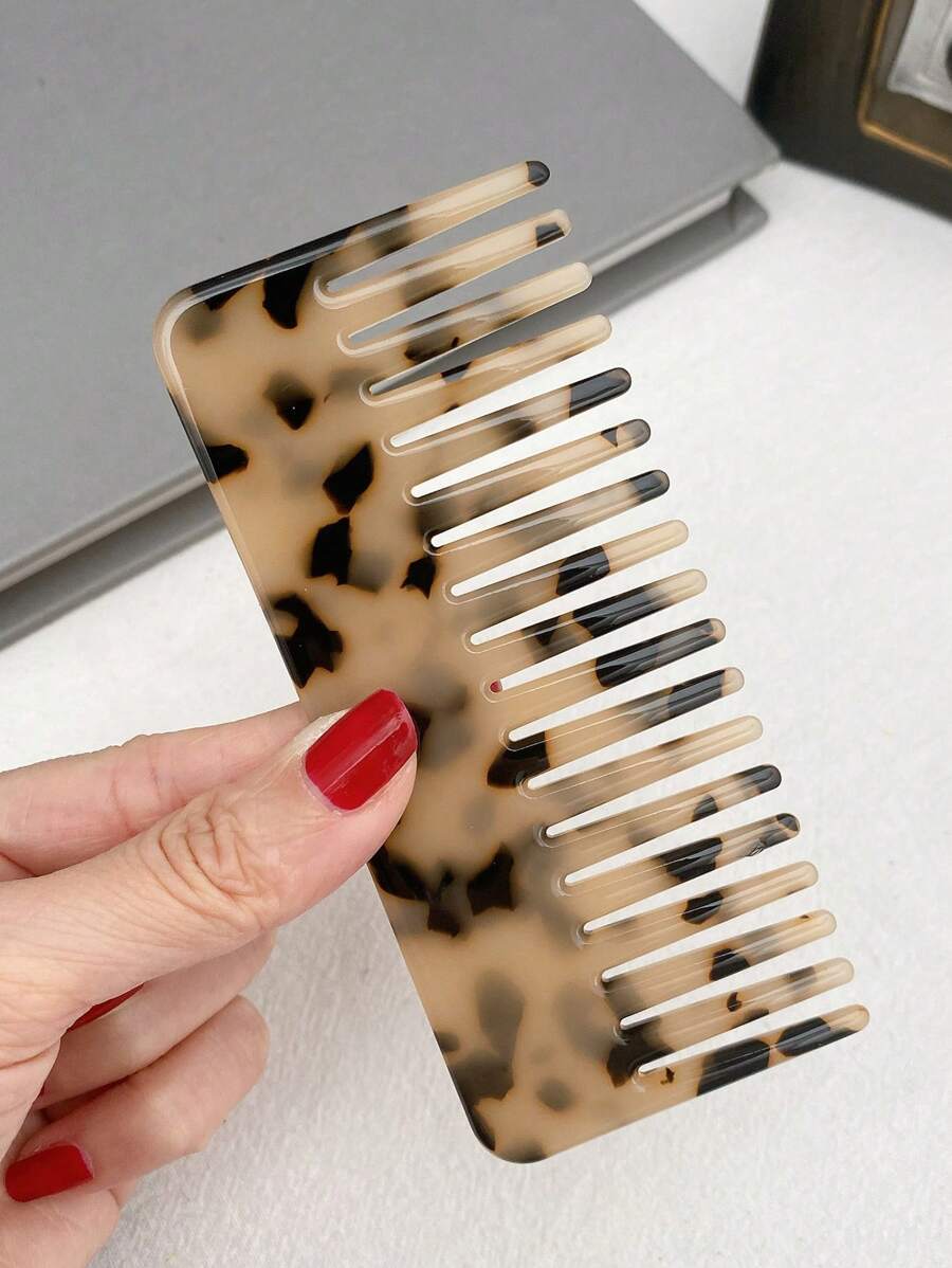 1pc Vintage Fashion Acetic Acid Hair Comb Marble Pattern Anti Static ...