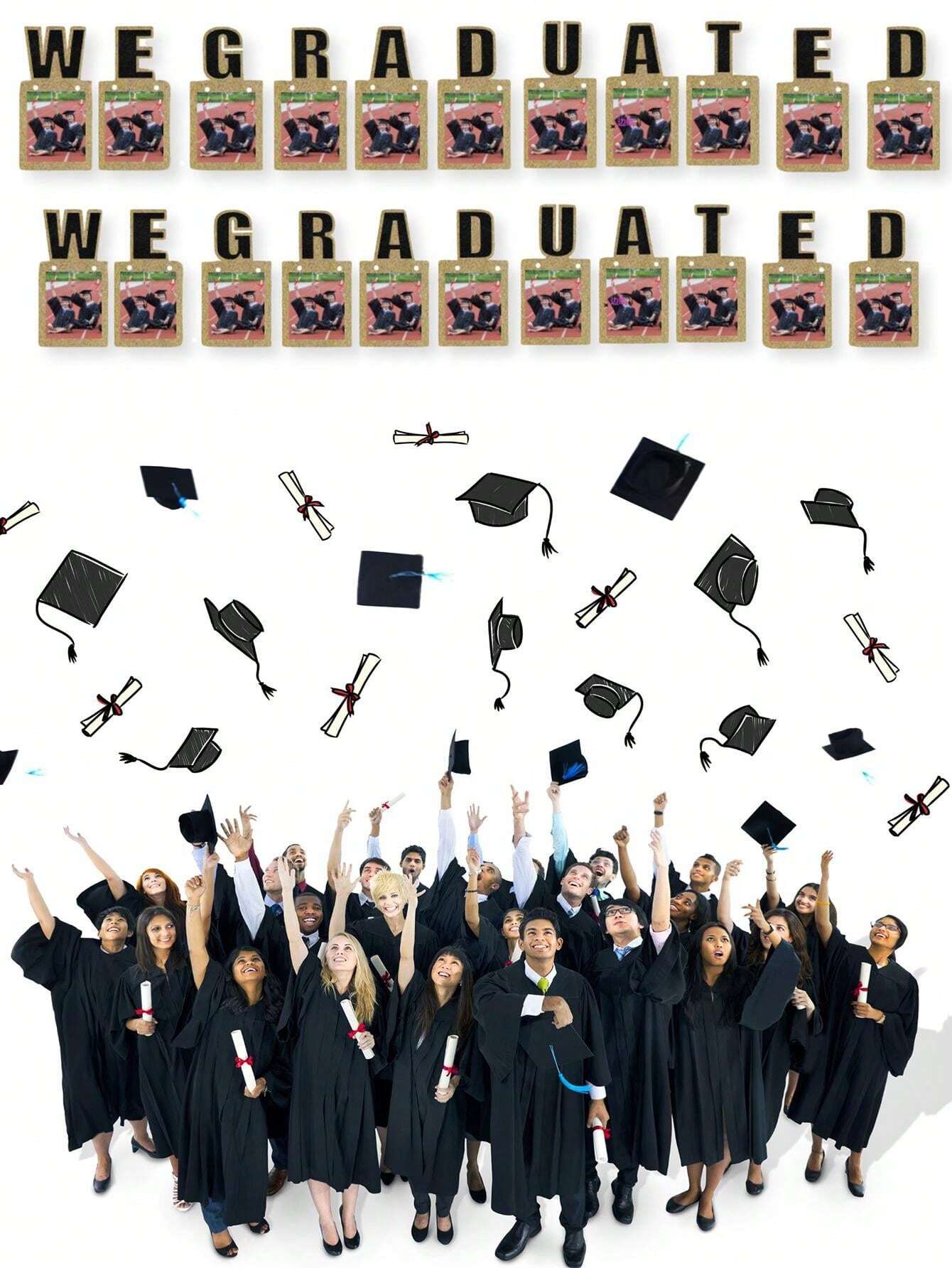 1pc Graduation Ceremony Graduation Banner Congratulation Grad Wall ...