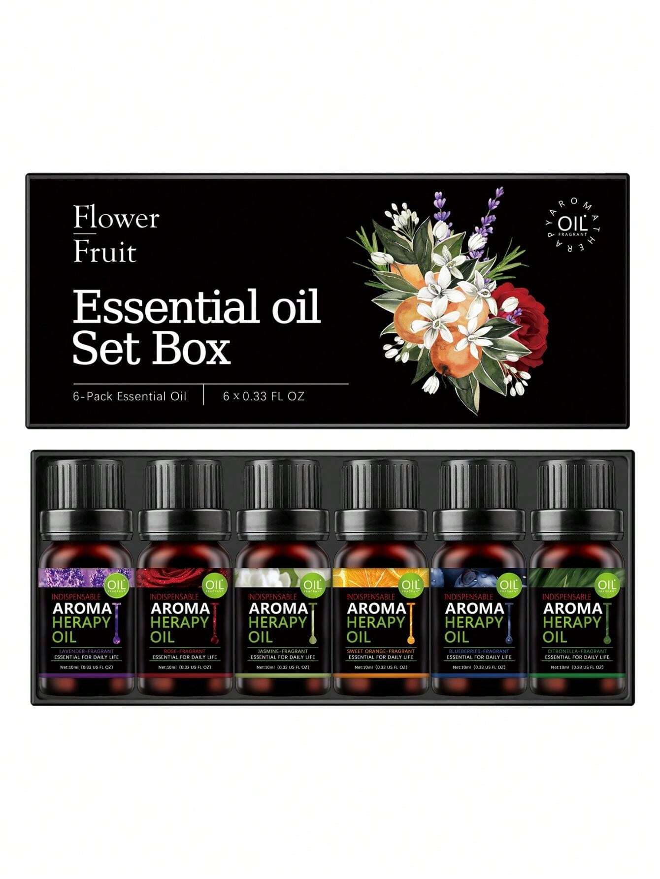 Pure Essential Oil Set -6 Top Essential Oils Gift Set 6 Packs, 10ML, 4 ...