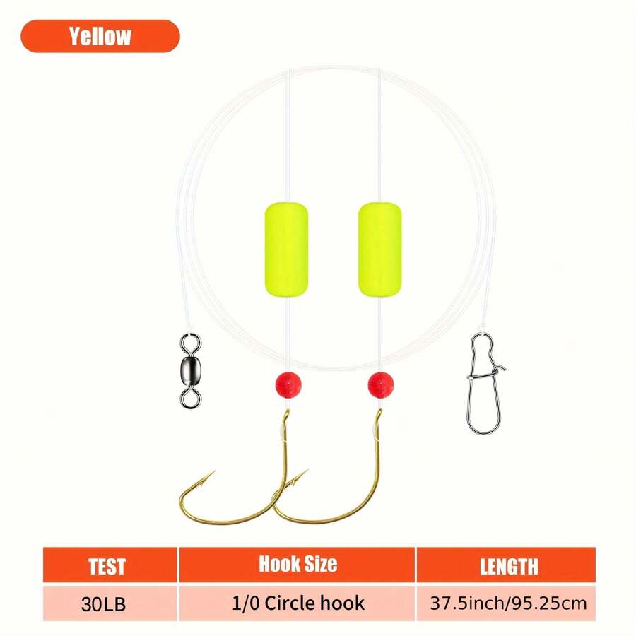 YOTO 6PCS Saltwater Pompano Rigs For Surf Fishing,Double Drops Pompano ...