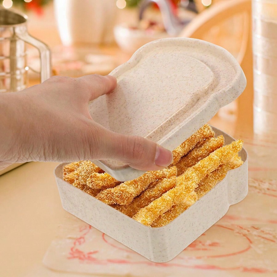 5pcs Assorted Colors Toast Shape Sandwich Boxes, Reusable Plastic ...