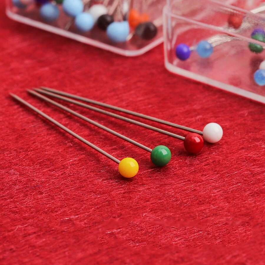 100pcs Ceramic Beads Pin, 3D Tailoring Pear Shaped Pins With Iridescent ...