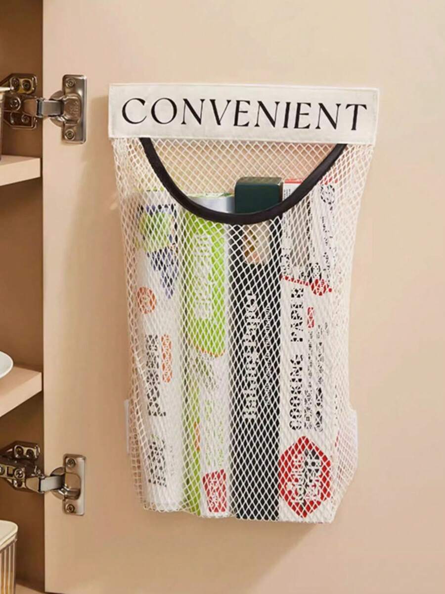 1pc Kitchen Garbage Bag Storage Rack Wall-Mounted Large Capacity ...