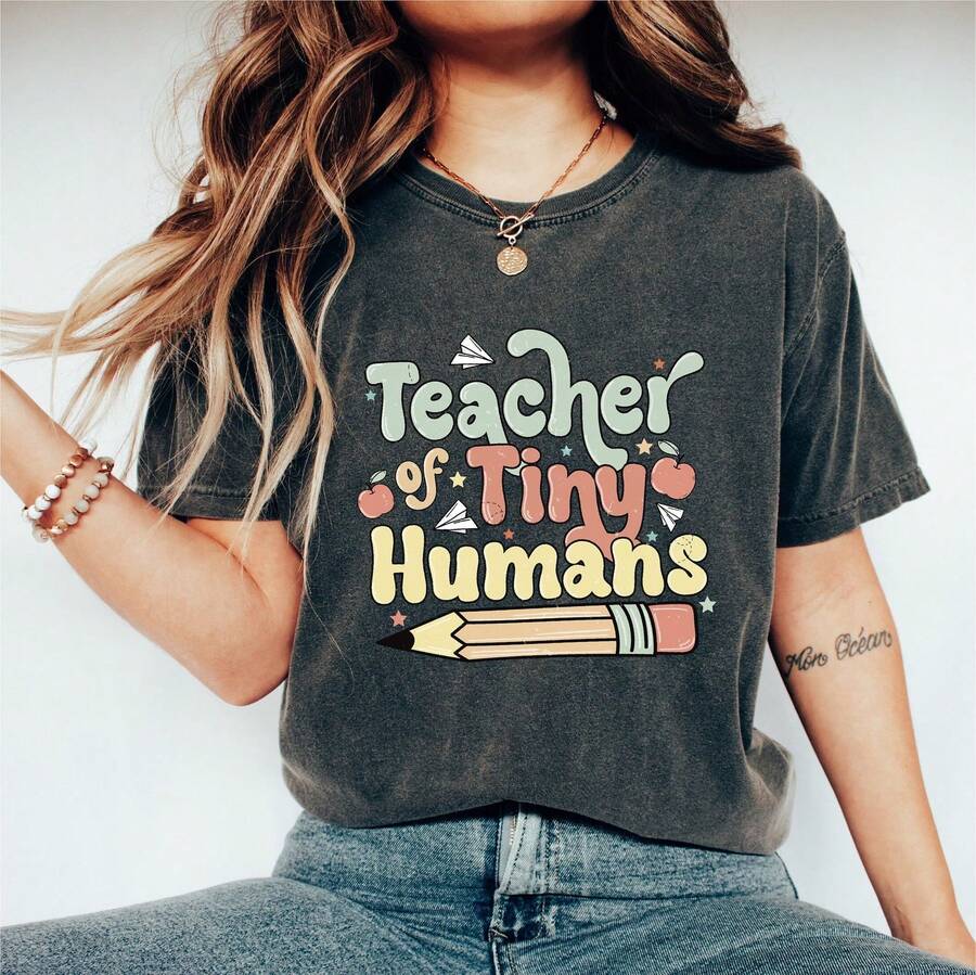 Cute Teacher Shirt, Teacher Of Tiny Humans, Preschool Teacher, Back To ...