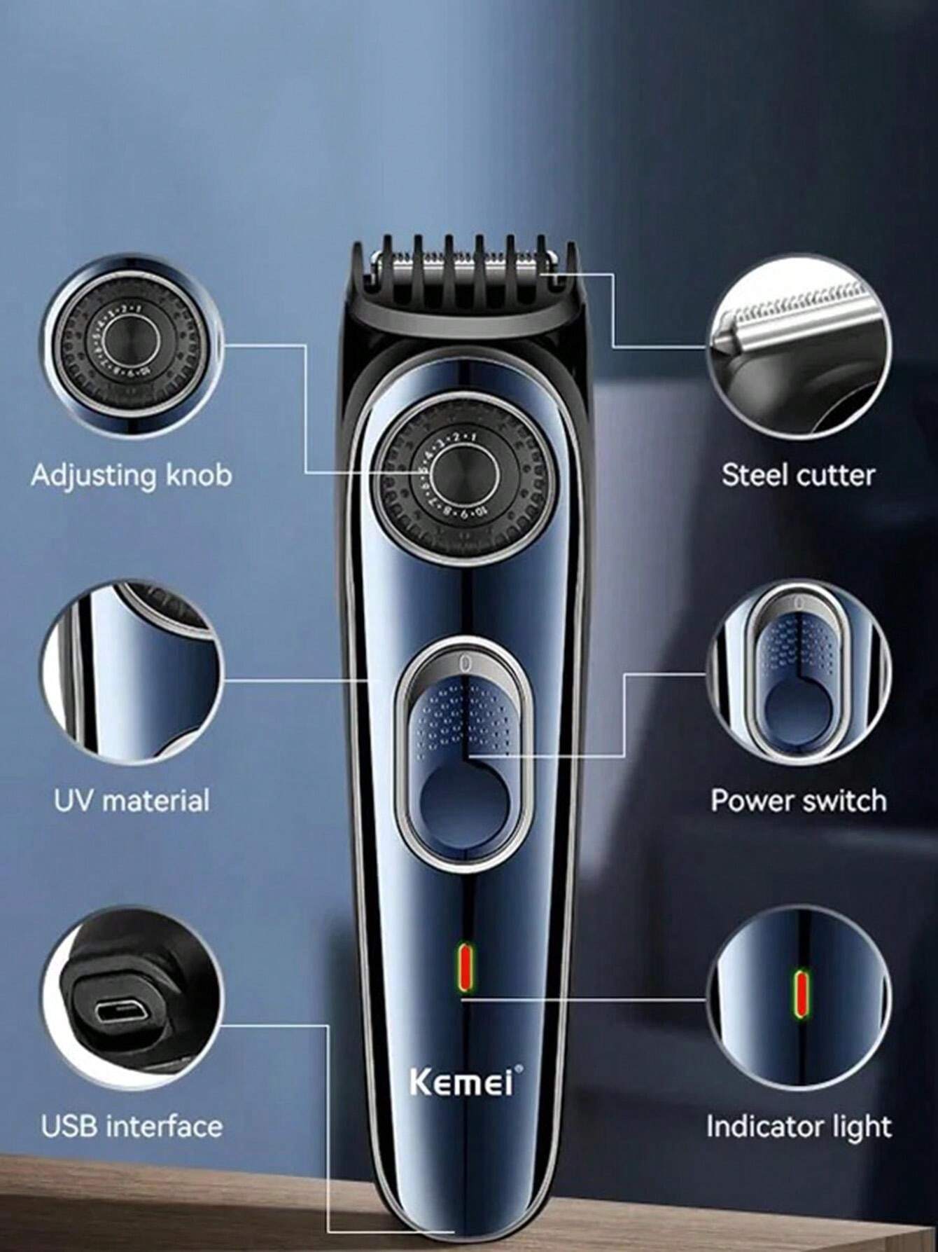 Kemei Brand Electric Hair Trimmer 0 To 10mm Adjustable Blade Cordless ...