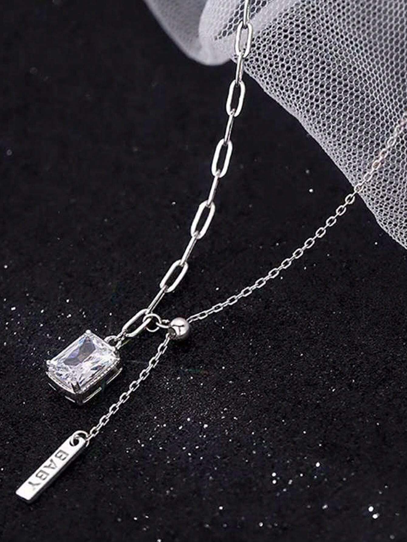 1 pieza Collar de cadena de clavícula de lujo ligero y de alta gama ajustable de tipo deslizante ...