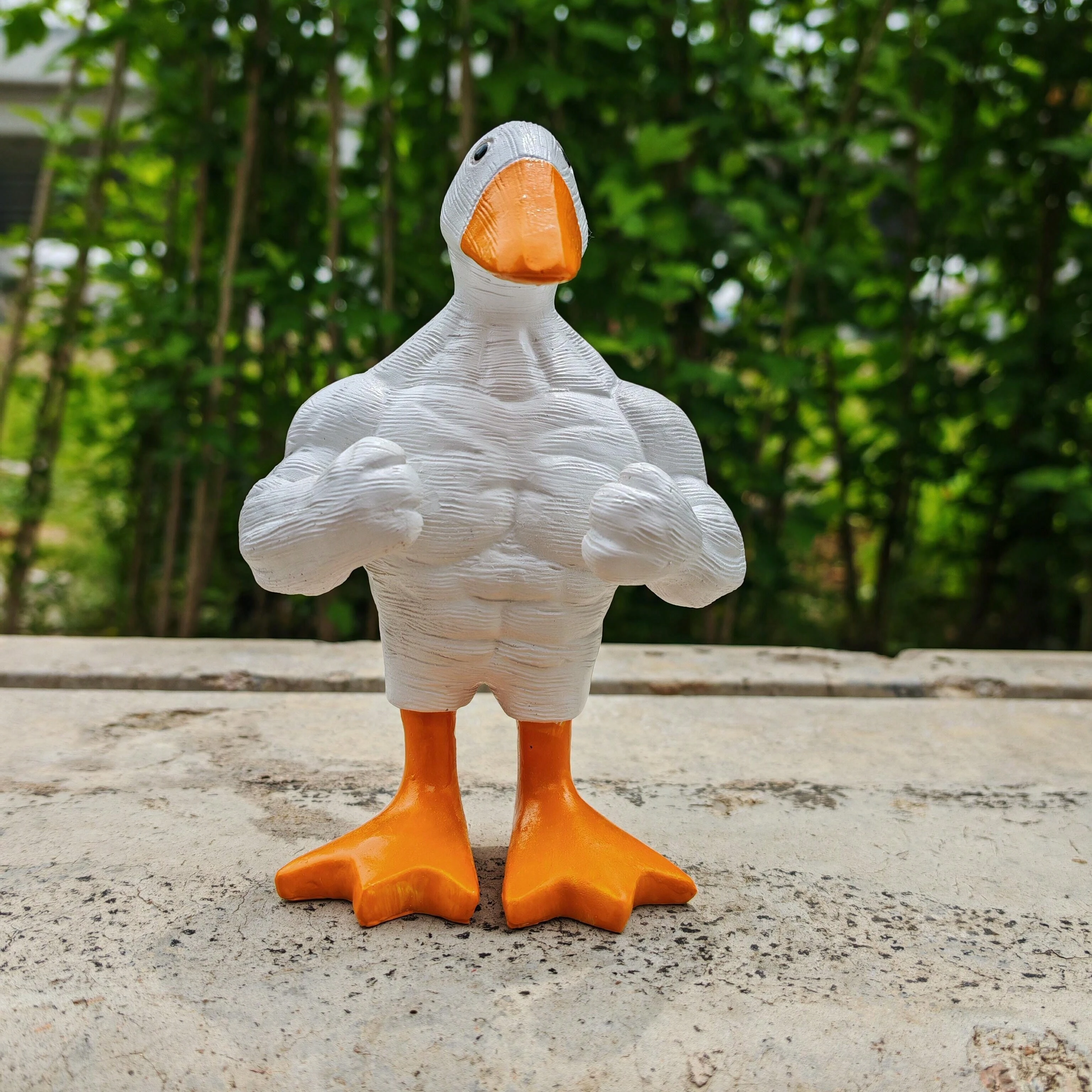 Creative Resin Strongman Duck Sculpture Artwork Muscular Duck Figurine ...