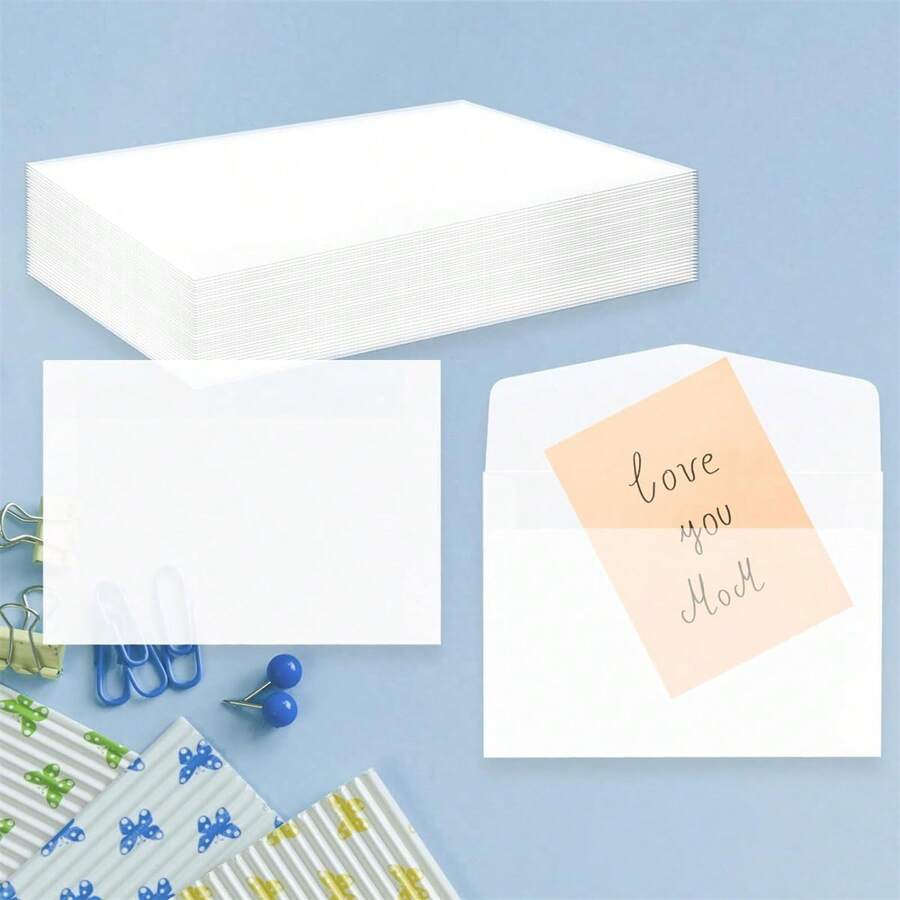 20 Pcs Glassine Envelopes, 7x10cm / 3.9 X 2.7 Inches Clear Envelopes ...