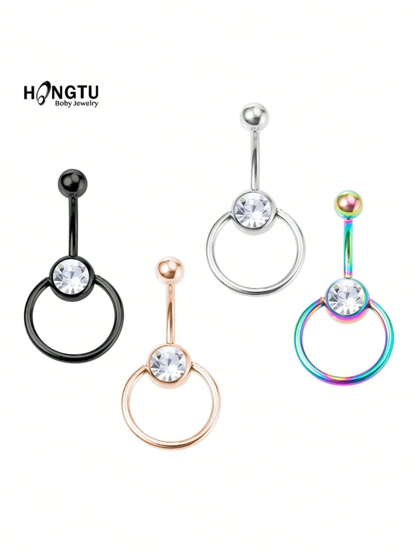 1 pezzo Ombelico Sexy Cristallo CZ Piercing Anello Captive per piercing ...