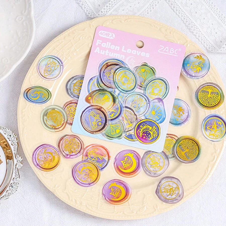 40pcs/Set Hot Stamping Universe Themed Waterproof PET Journal Stickers ...